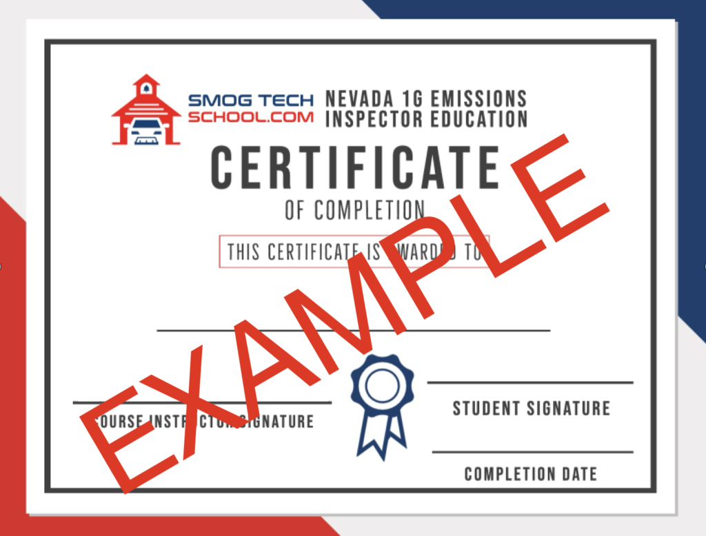 Nevada Online 1G Emissions Inspectors Certification Course – Nevada 1G ...